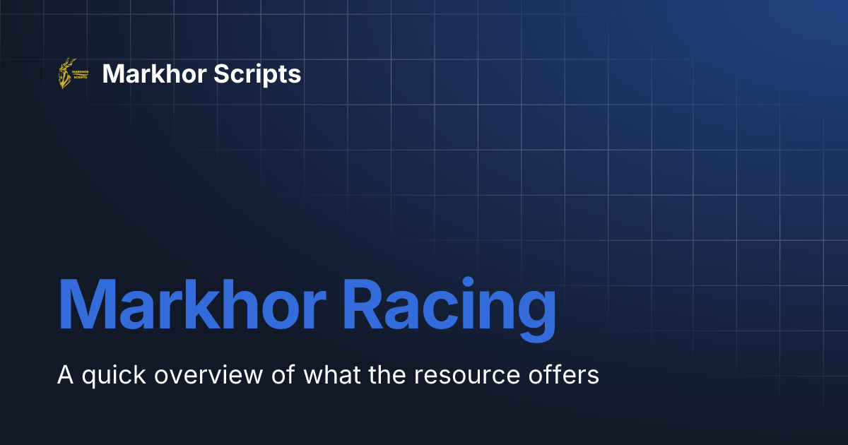 Markhor Racing | Markhor Scripts